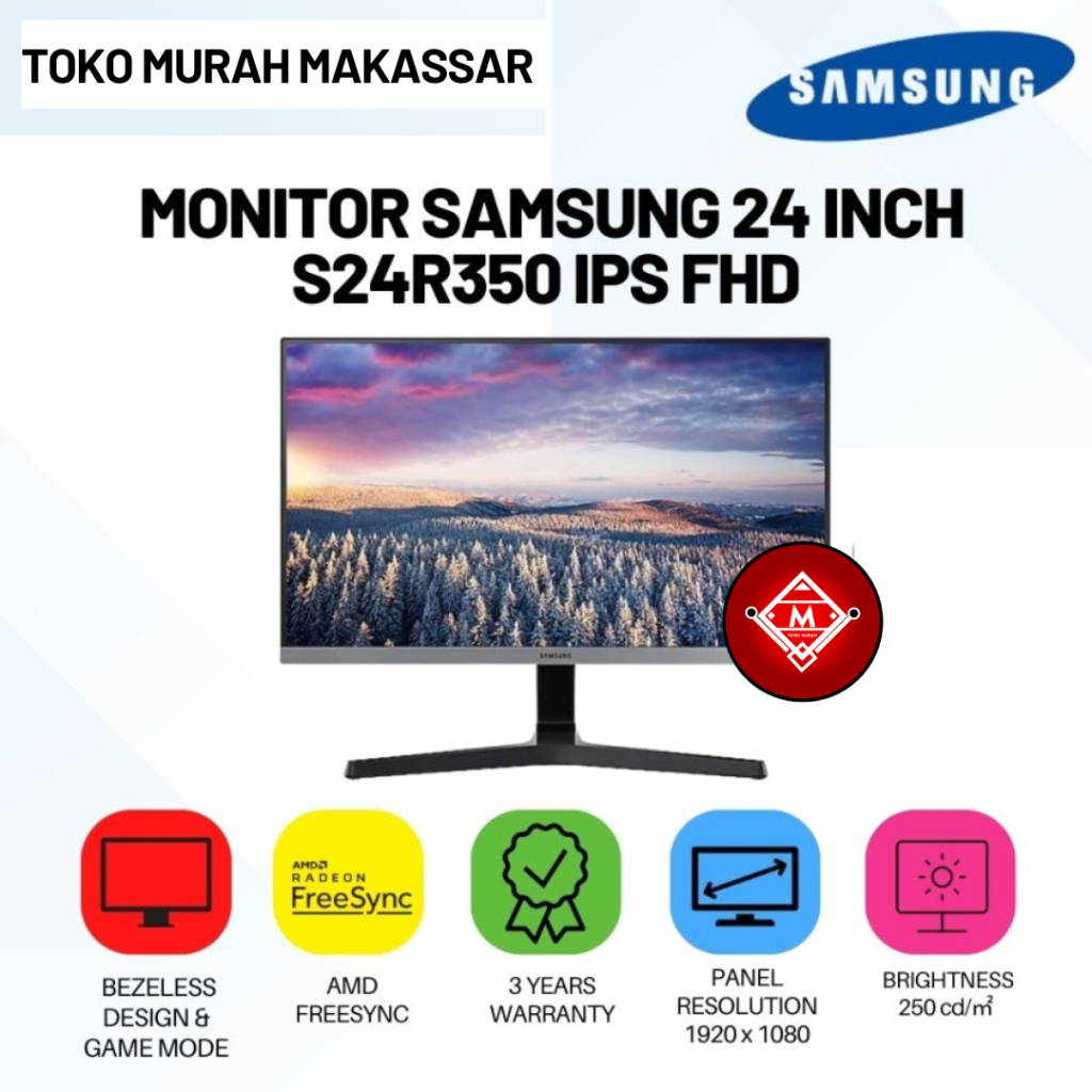 Jual Monitor Samsung 24" S24R350 / Led Samsung 24" IPS FHD / MON03-SM ...