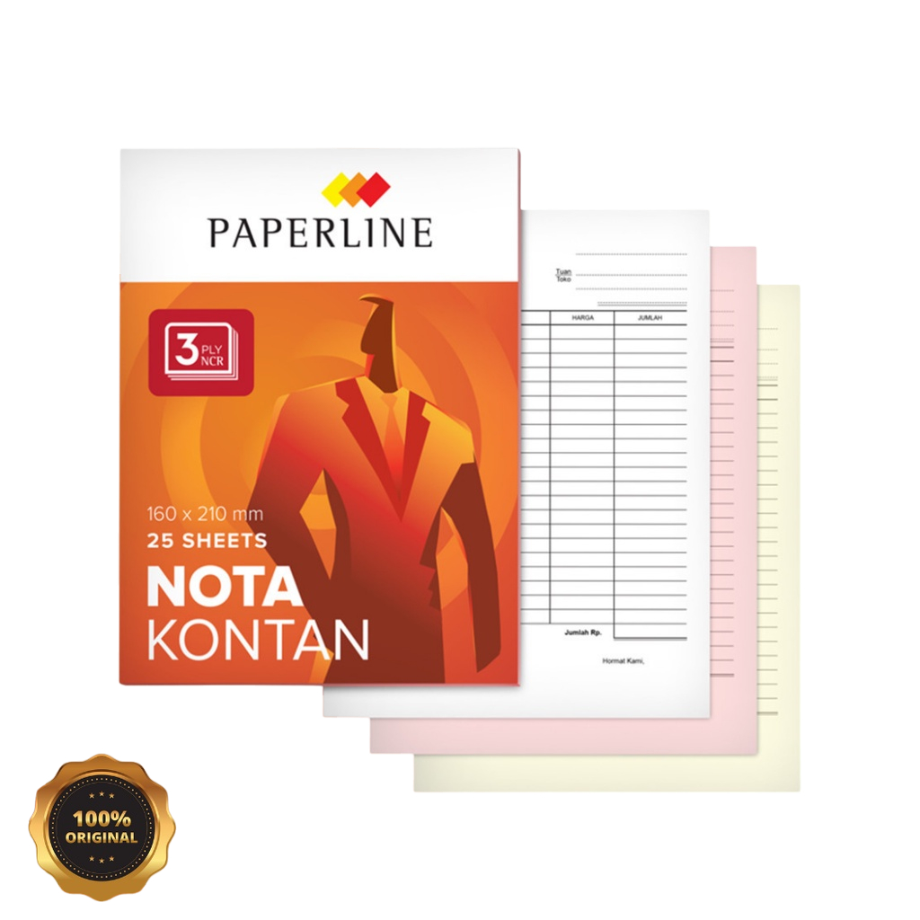 Jual NOTA KONTAN PAPERLINE / NOTA KONTAN BESAR 3 PLY (1 Pak isi 10 Buku ...