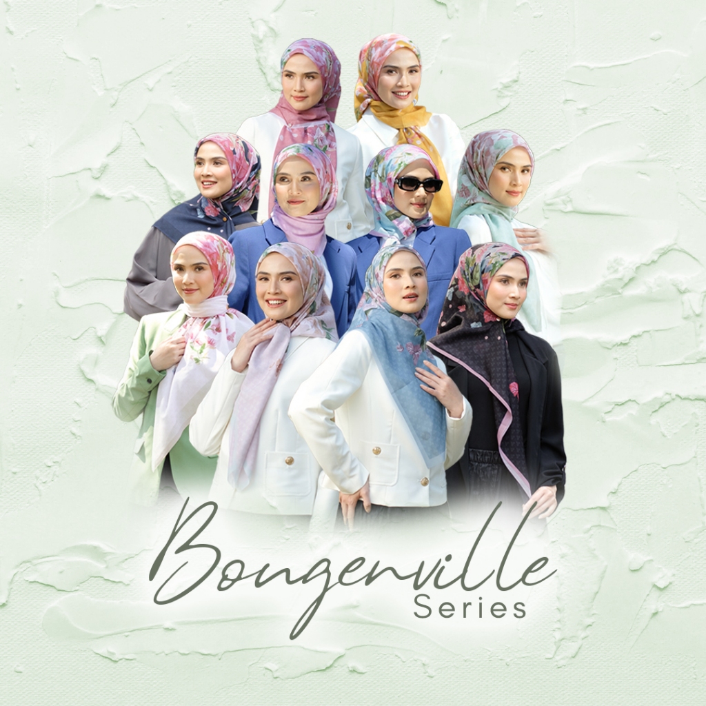 Jual Hijab Segiempat Motif Killua Bougenville Series | Shopee Indonesia