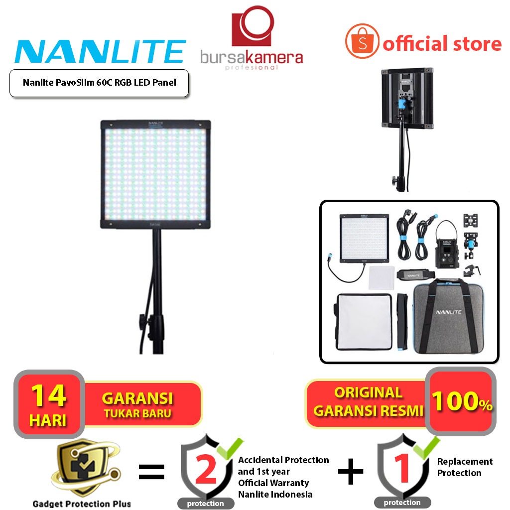 Jual Nanlite PavoSlim 60C RGB LED Panel | Shopee Indonesia