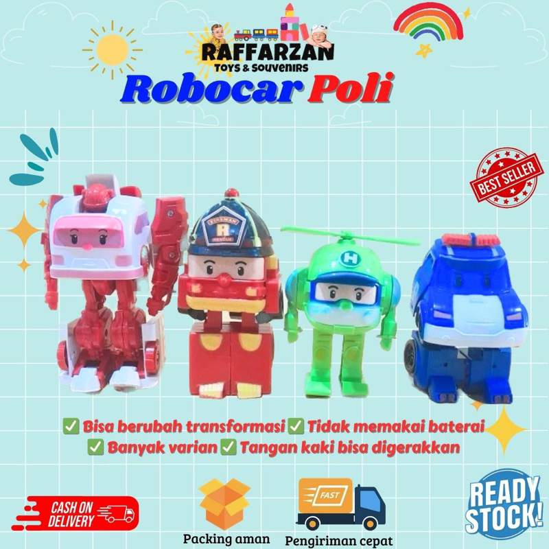 Jual Mainan Anak Robocar Policar Cartoon Mainan Anak Transformasi Robot ...