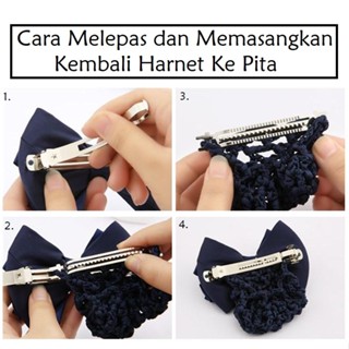 Jual Jepit Rambut Hairnet Pita Cepol Harnet Sanggul Jepit Rambut Otomatis Bowknot Hairnet ...