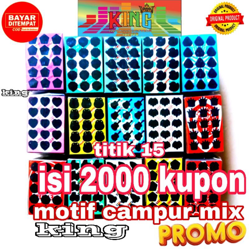 Jual Gosokan bom mainan isi 2000 kupon titik 15/motif campur mix ...