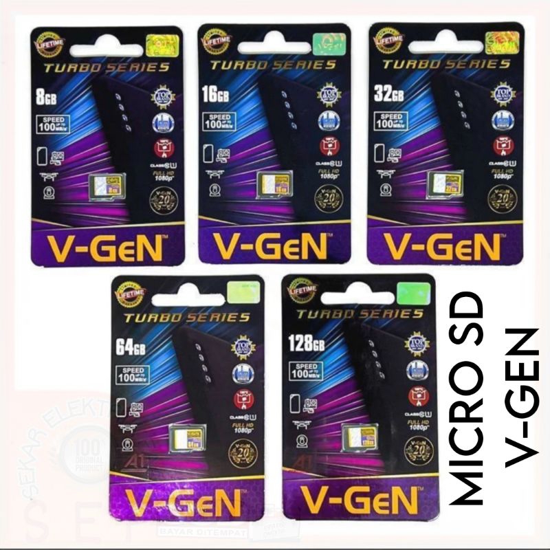 Jual Memori Card Micro Sd Vgen 4GB 8GB 16GB 32GB 64GB 128GB Class 10 ...
