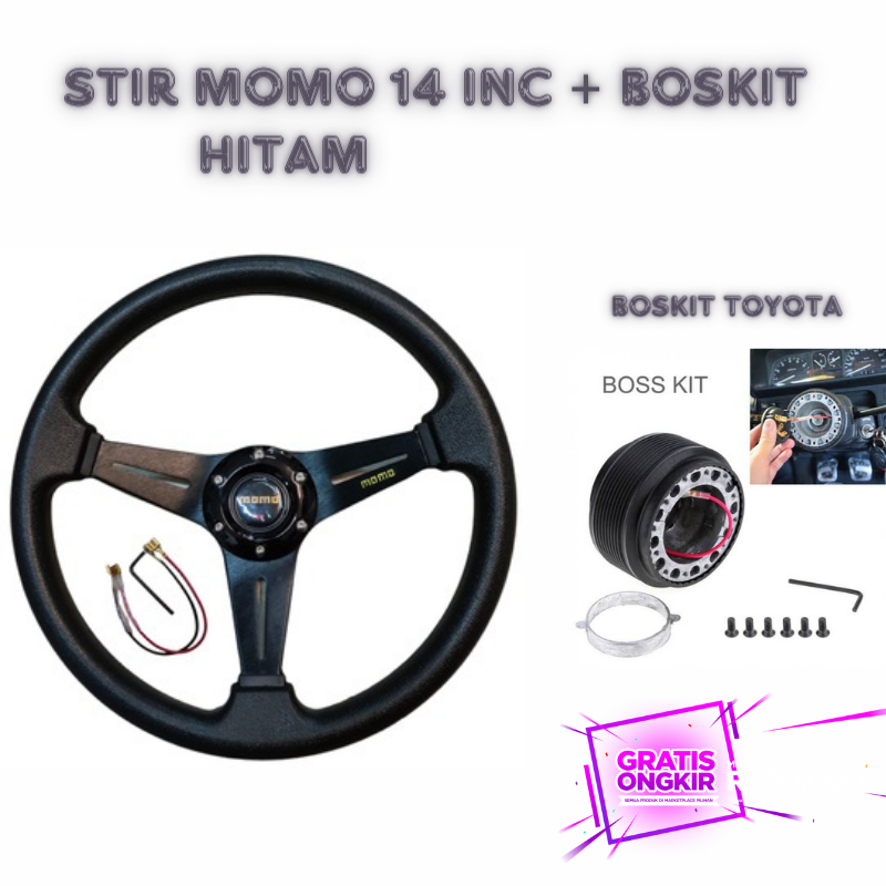 Jual Stir Racing Mobll M0M0 Hitam 14 Inc + Boskit (Toyota,Suzuki ...