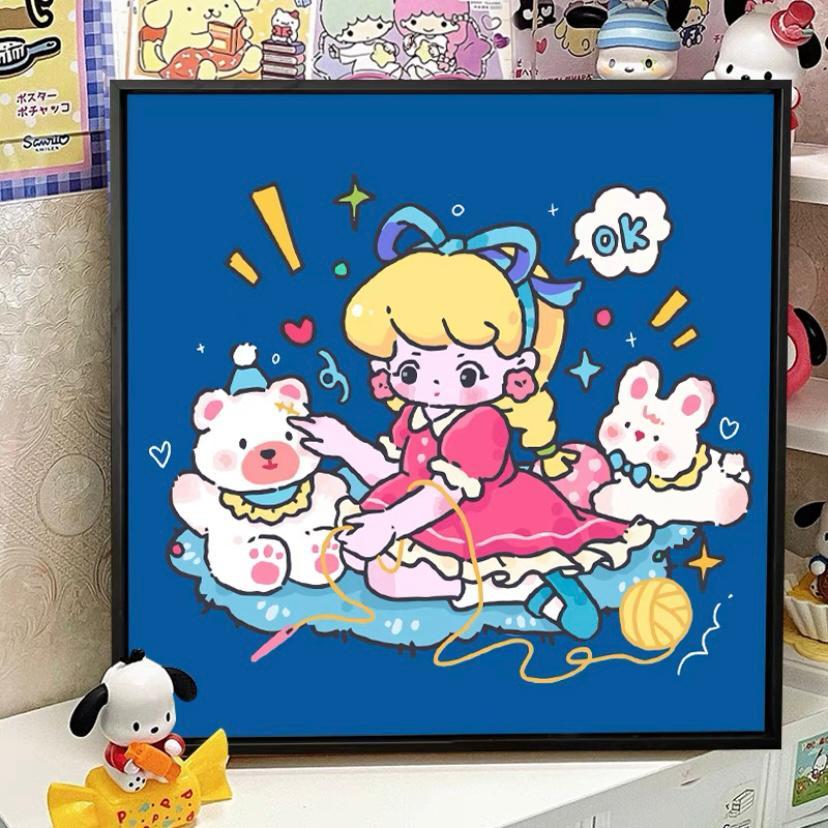 Jual [HARU] Paint by Number Kit Canvas DIY Cartoon Character Ghibli ...