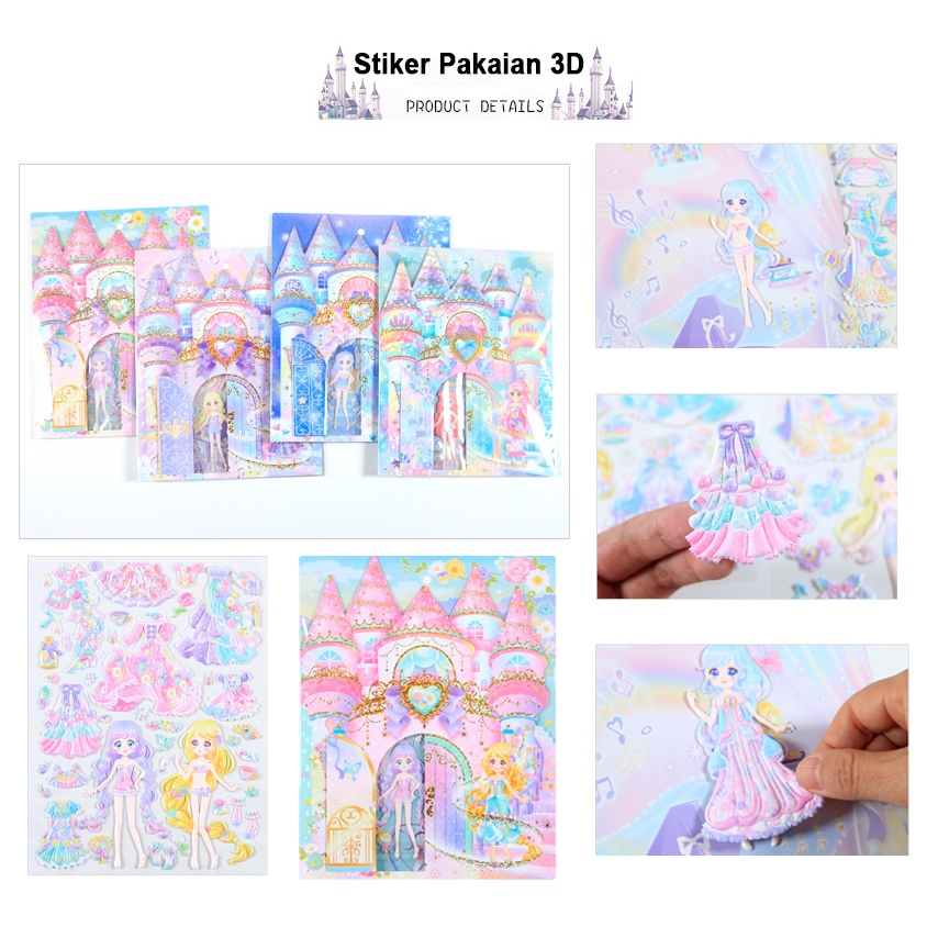 Jual Stiker Pakaian 3D/Stiker berdandan 3d/Stiker Gelembung Berdandan ...