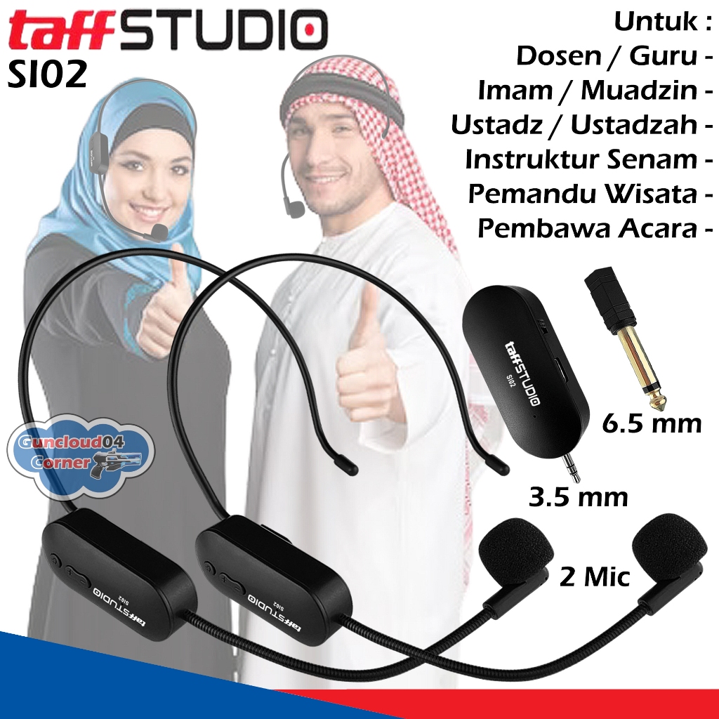 Jual taffSTUDIO All Series SI02 SI01 HX-W002 HX-W021 Microphone UHF Dosen Guru Imam Muadzin ...