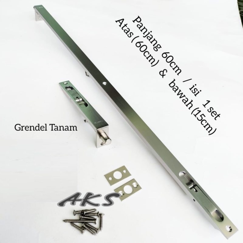 Jual grendel tanam 60cm 1set slot tanam pintu rumah kupu tarung grendel ...