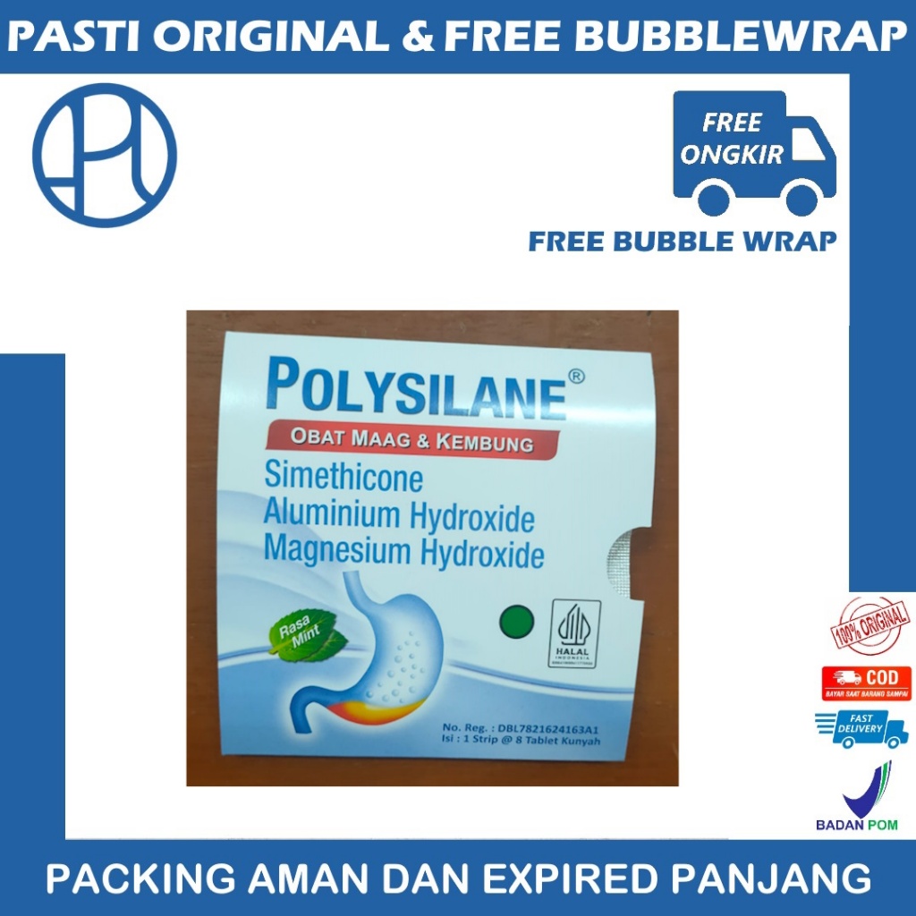 Jual POLYSILANE STRIP ISI 8 TABLET MENGATASI MAAG GERD GANGGUAN ...