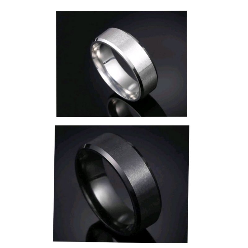 Jual CINCIN TITANIUM HITAM SILVER WARNA POLOS WANITA PRIA | Shopee ...