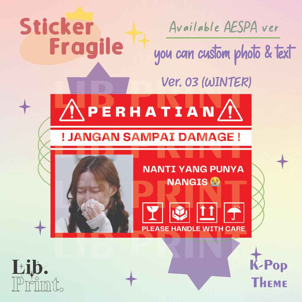 Jual Sticker Fragile Sticker Kpop Aespa Custom Sticker Lucu Korea