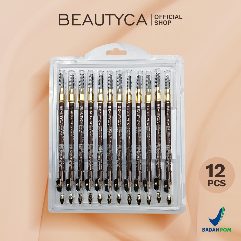 Jual Beautyca Pensil Alis Beauty Waterproof Warna Coklat Dengan brush ...
