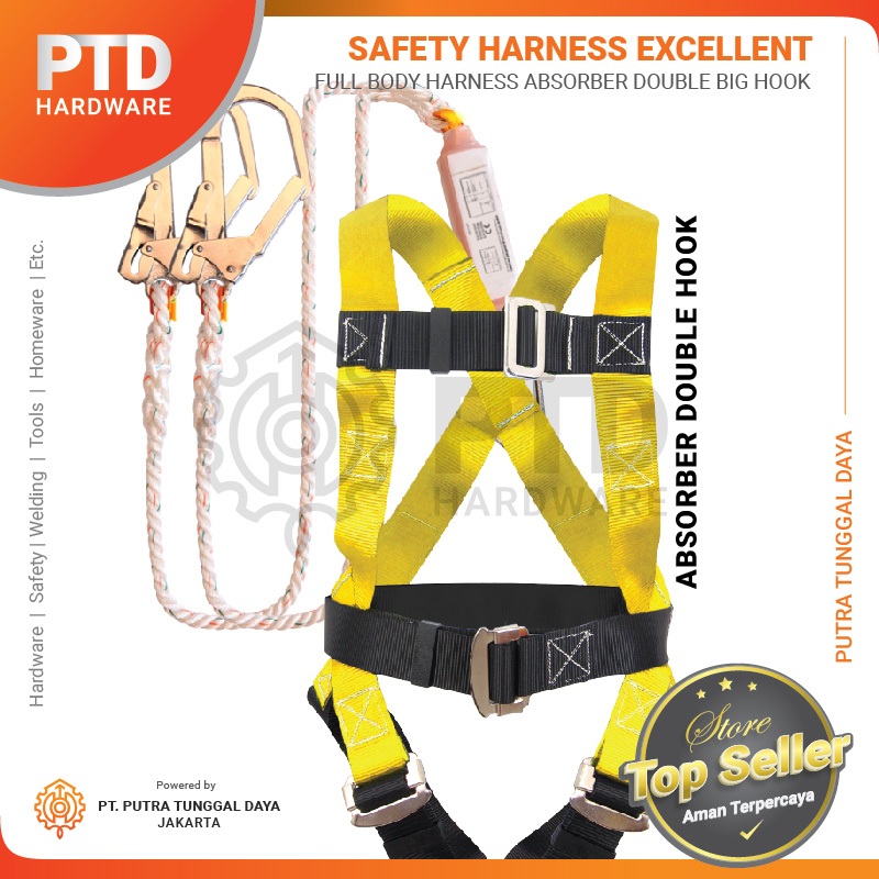 Jual Safety Harness Absorber Double Big Hook / Full Body Harness Excellent | Shopee Indonesia