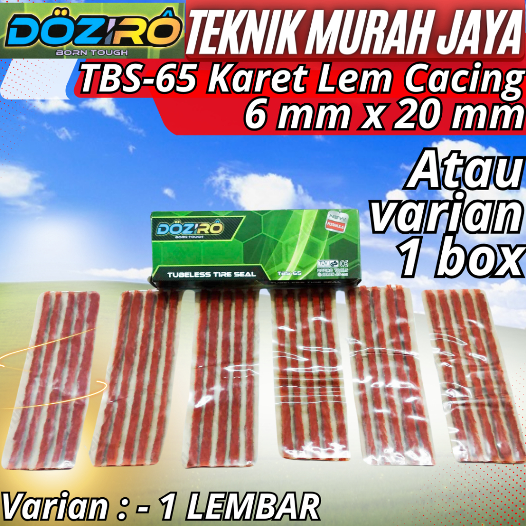 Jual DOZIRO TBS-65 Refill Tambal Ban Tubless Karet Tubles Lem 6 mm ...