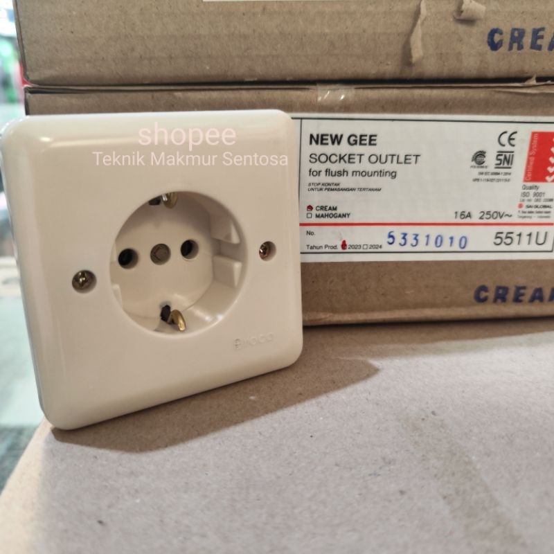 Jual Stop Kontak Tanam IB Broco 5511U - New Gee Socket Outlet | Shopee ...