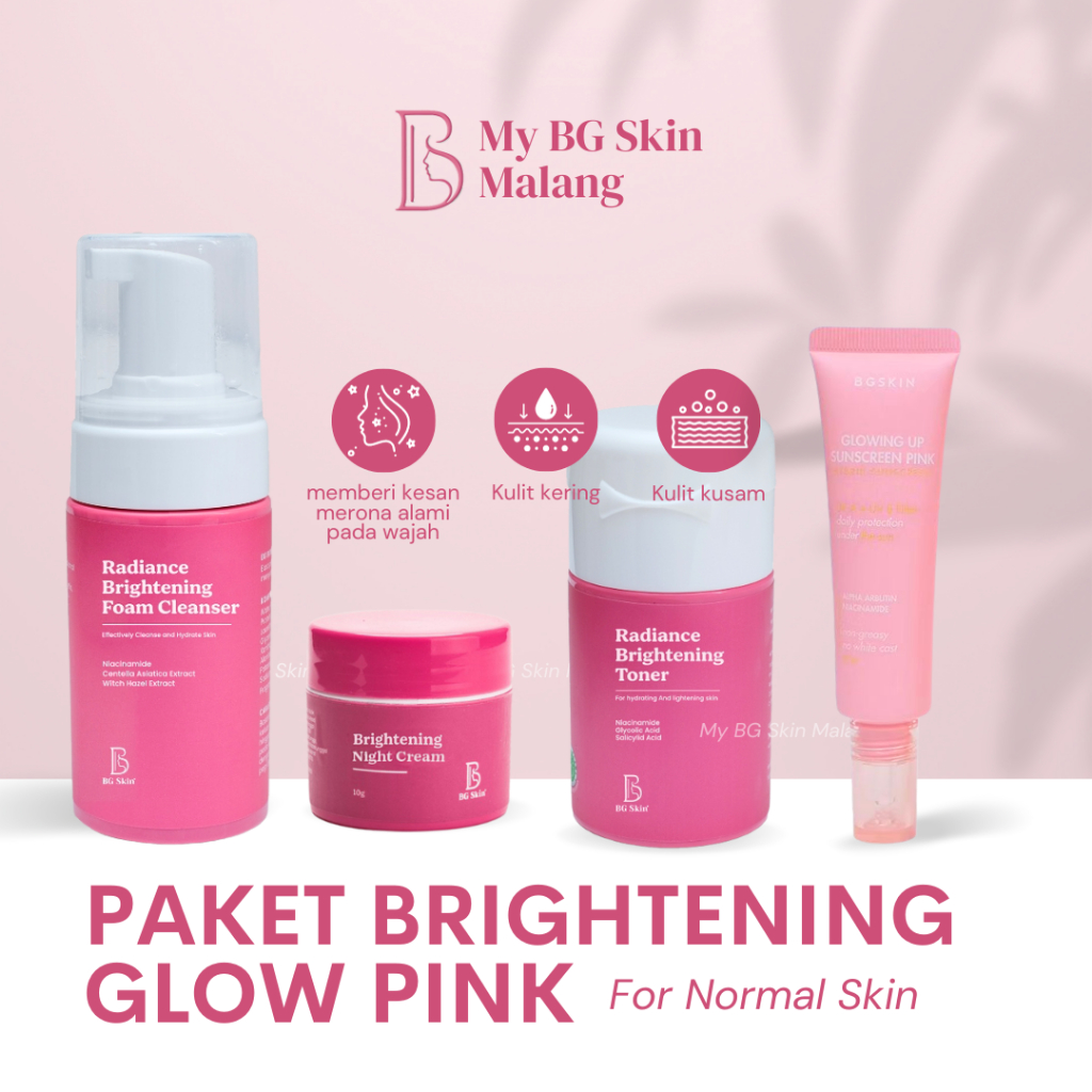Jual BGSKIN BG Skin Brightening Glow Pink Series Perawatan Kulit Kusam ...