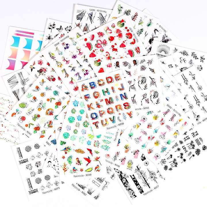 Jual Stiker Nail Art 2D 3D 5D Sticker Rose Flower Plant Leaf Butterfly ...