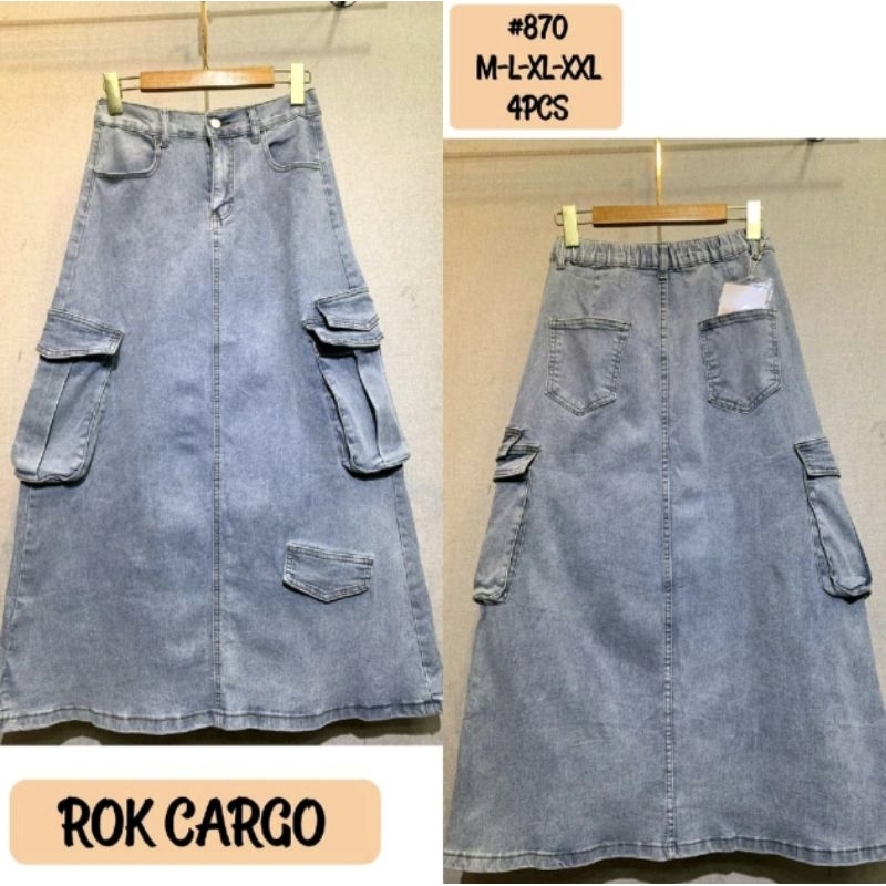 Jual Rok Jeans Wanita Cargo Import Premium Model A | Shopee Indonesia