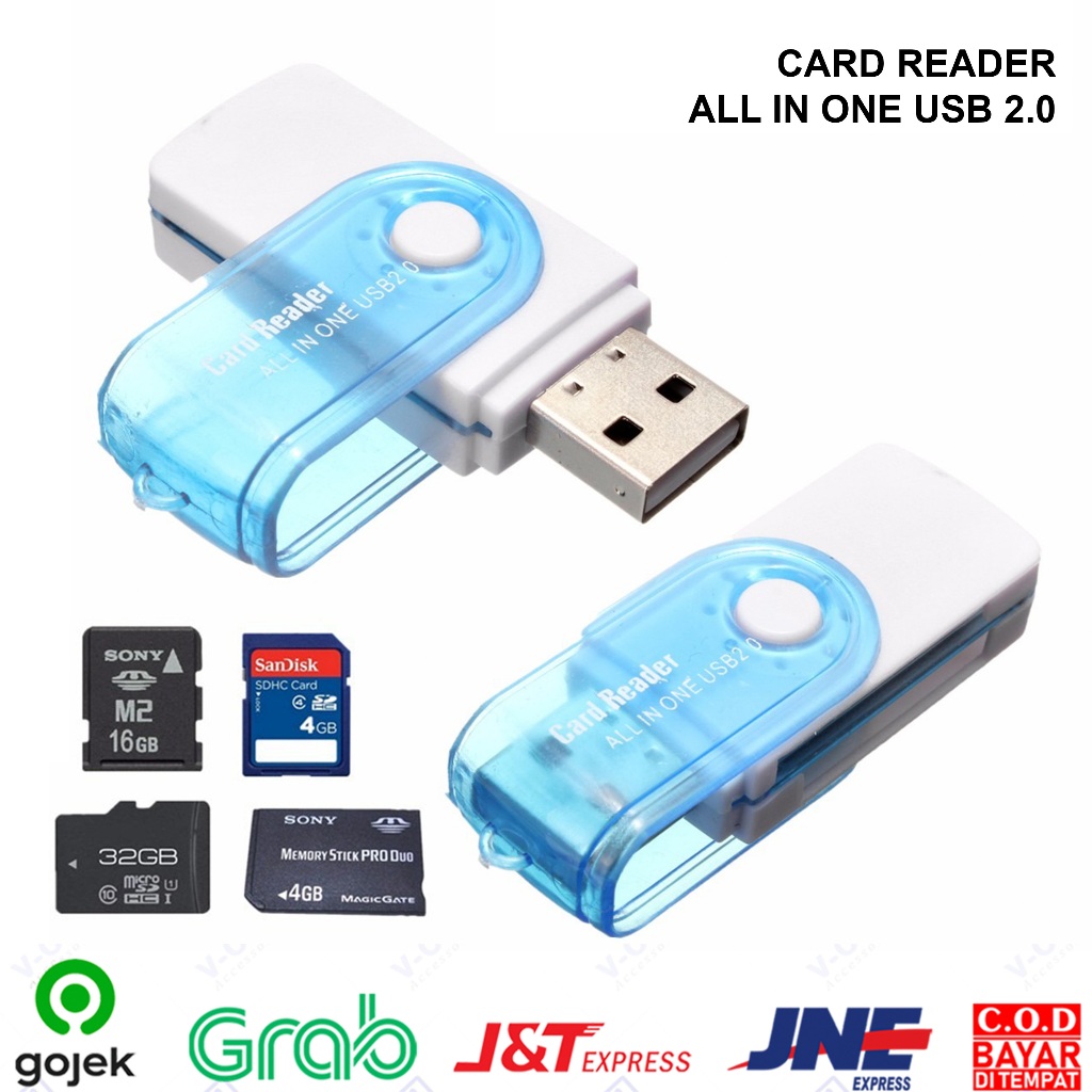 Jual Card Reader All in 1 Card Reader Multi Slot Memory Converter ...