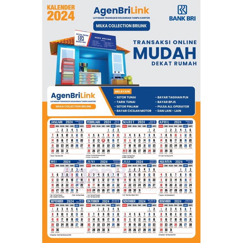 Jual KALENDER 2025 BRILINK MANDIRI AGEN TOKO EMAS SOUVENIR DLL | Shopee ...