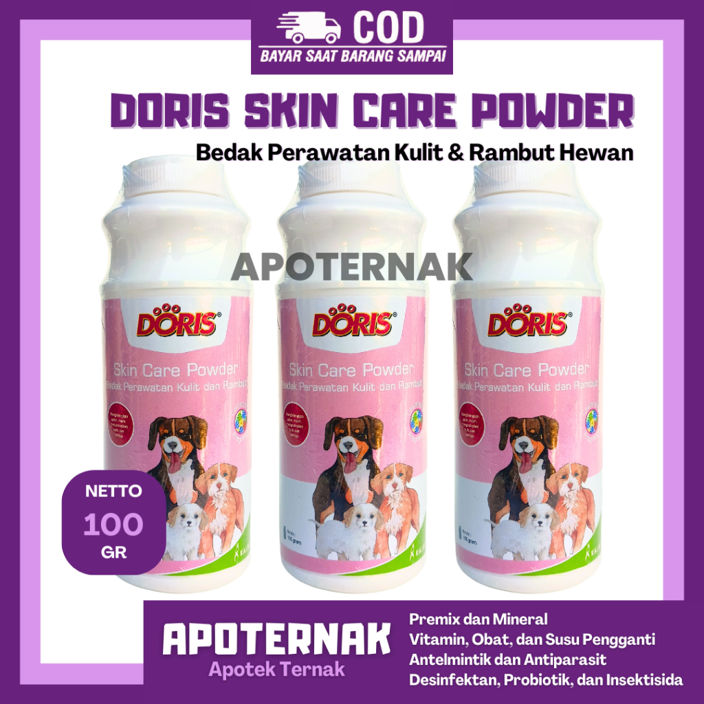 Jual BEDAK DORIS SKINCARE - Bedak Perawatan Bulu Kulit Anjing Kucing ...