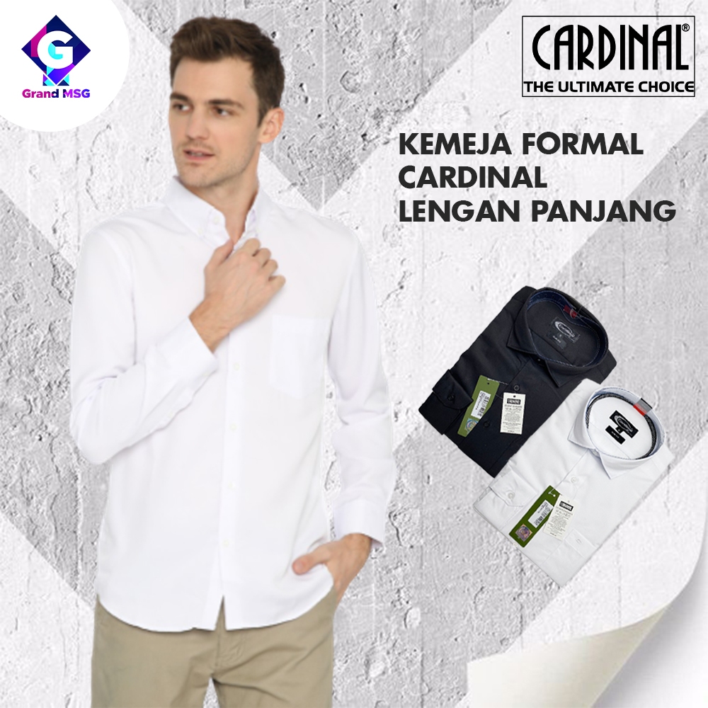 Jual CARDINAL Kemeja Pria REGULAR Lengan Panjang Original Polos Baju ...