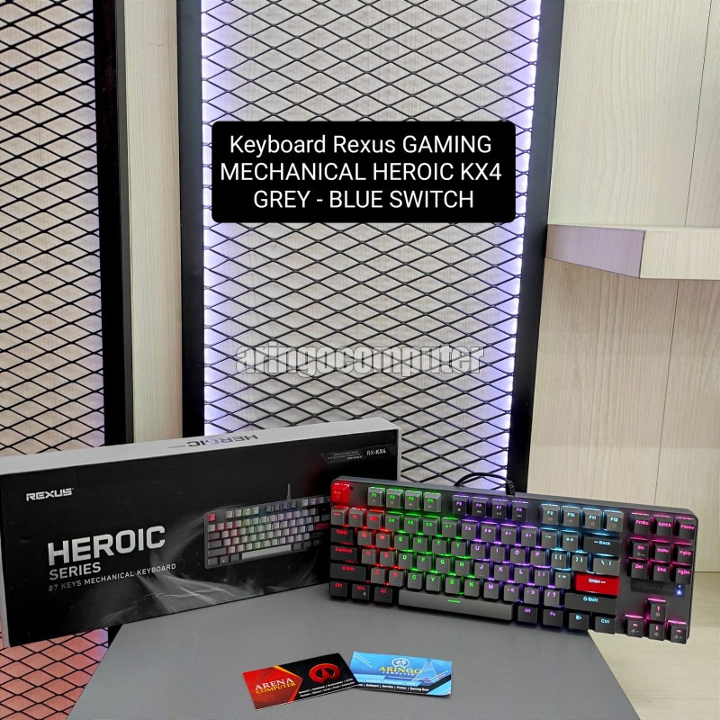 Jual Keyboard Rexus GAMING MECHANICAL HEROIC KX4 GREY - BLUE SWITCH ...