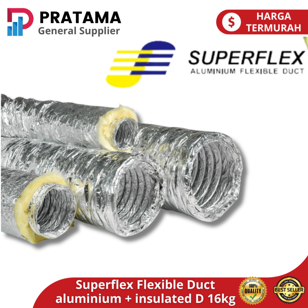 Jual Flexible Duct Superflex 4" Inch Aluminium + Isolasi 16kg Panjang 10m | surabaya | Shopee ...
