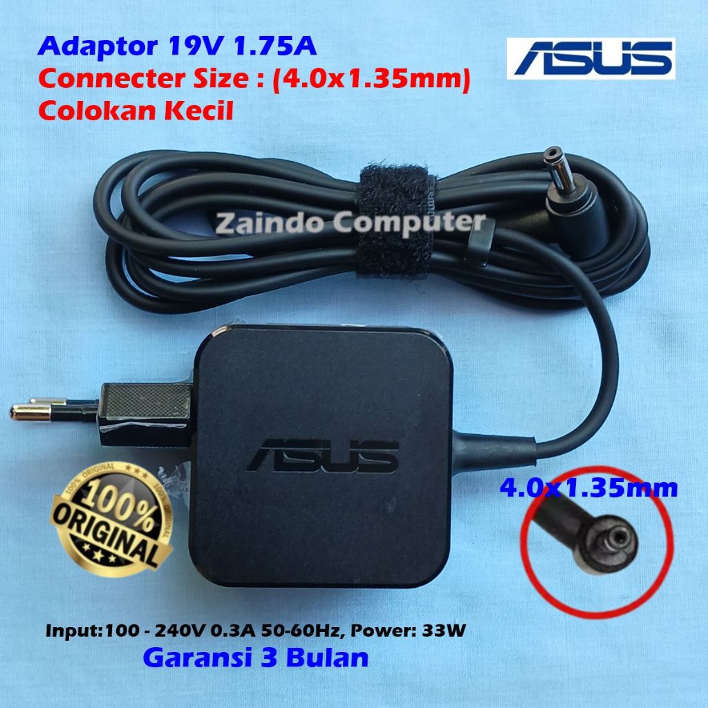 Jual ORIGINAL ADAPTOR ASUS 19V 1.75A SQUARE (4.0*1.35MM) X200 X200M ...
