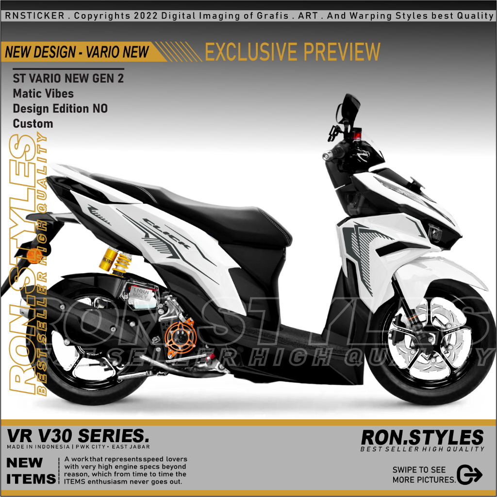 Jual VRV30 CUTTING STICKER STRIPING VARIO 125 NEW GEN 2 STRIPING VARIO GEN 2 STIKER VARIASI ...