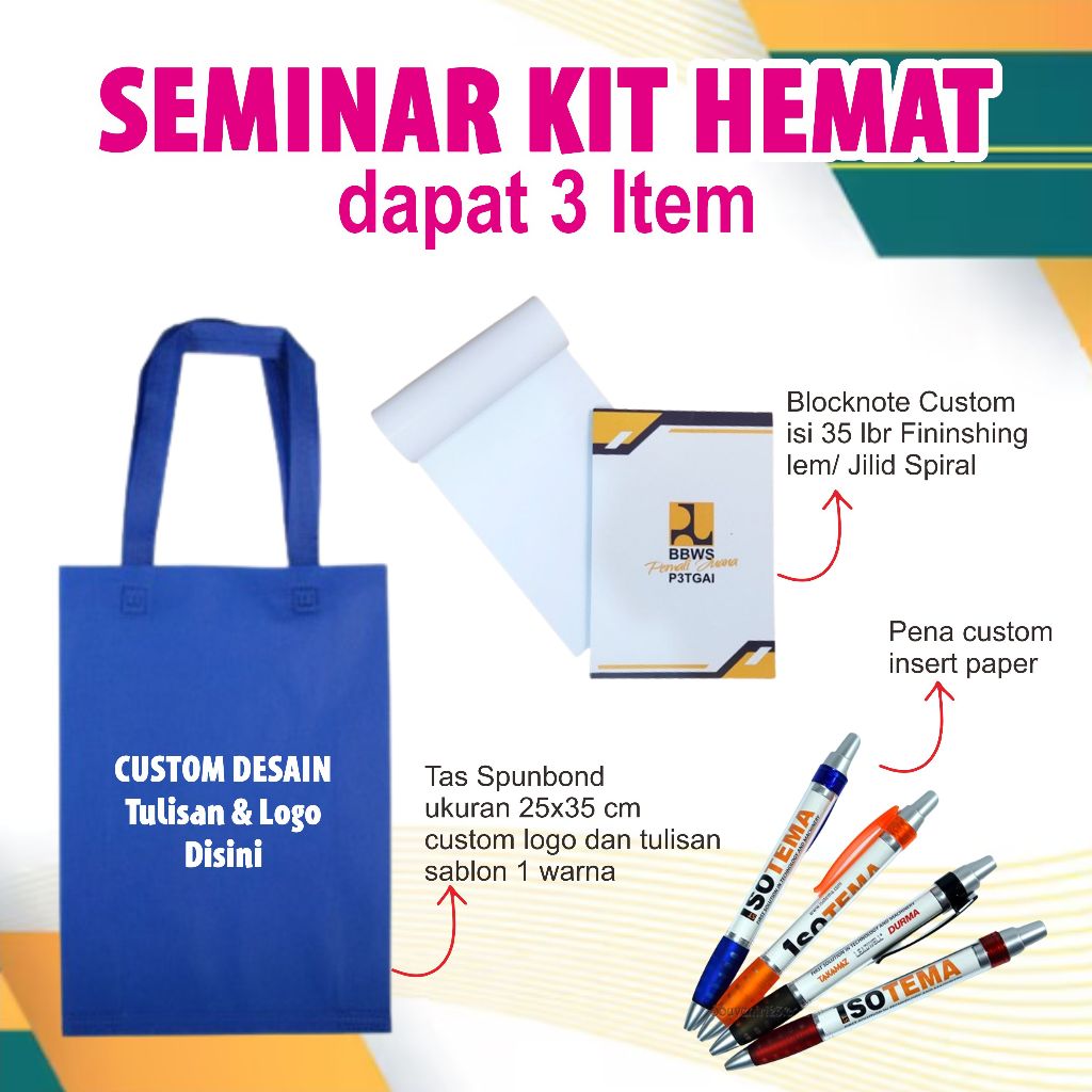 Jual Seminar Kit Perlengkapan Seminar Custom Desain | Shopee Indonesia