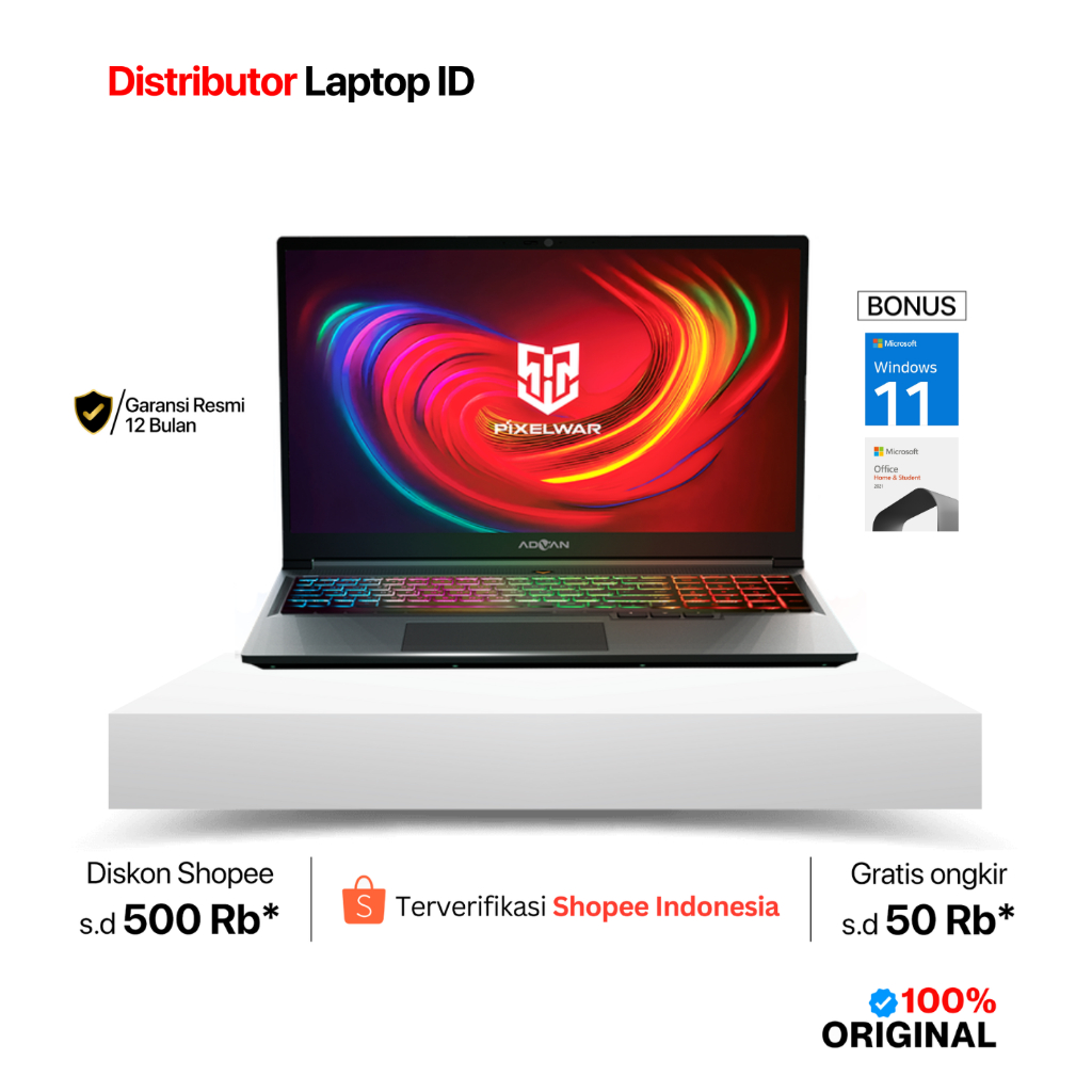 Jual ADVAN PIXELWAR LAPTOP GAMING PIXEL WAR / RYZEN 5 6600H Radeon RX ...