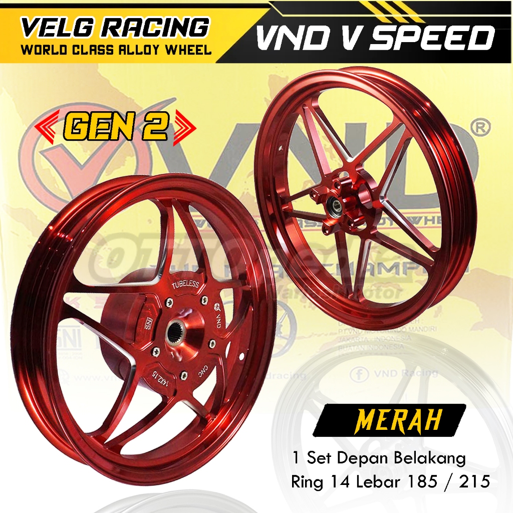 Jual Velg Racing VND Bintang V Speed Gen 1 & Gen 2 Ring 14 Vario BeAt Scoopy Vario125 Vario 150 ...