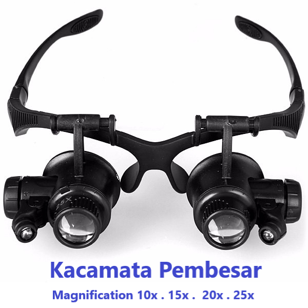 Jual Kacamata Pembesar 25x Magnifier dengan 2 LED - 9892GJ - Black ...