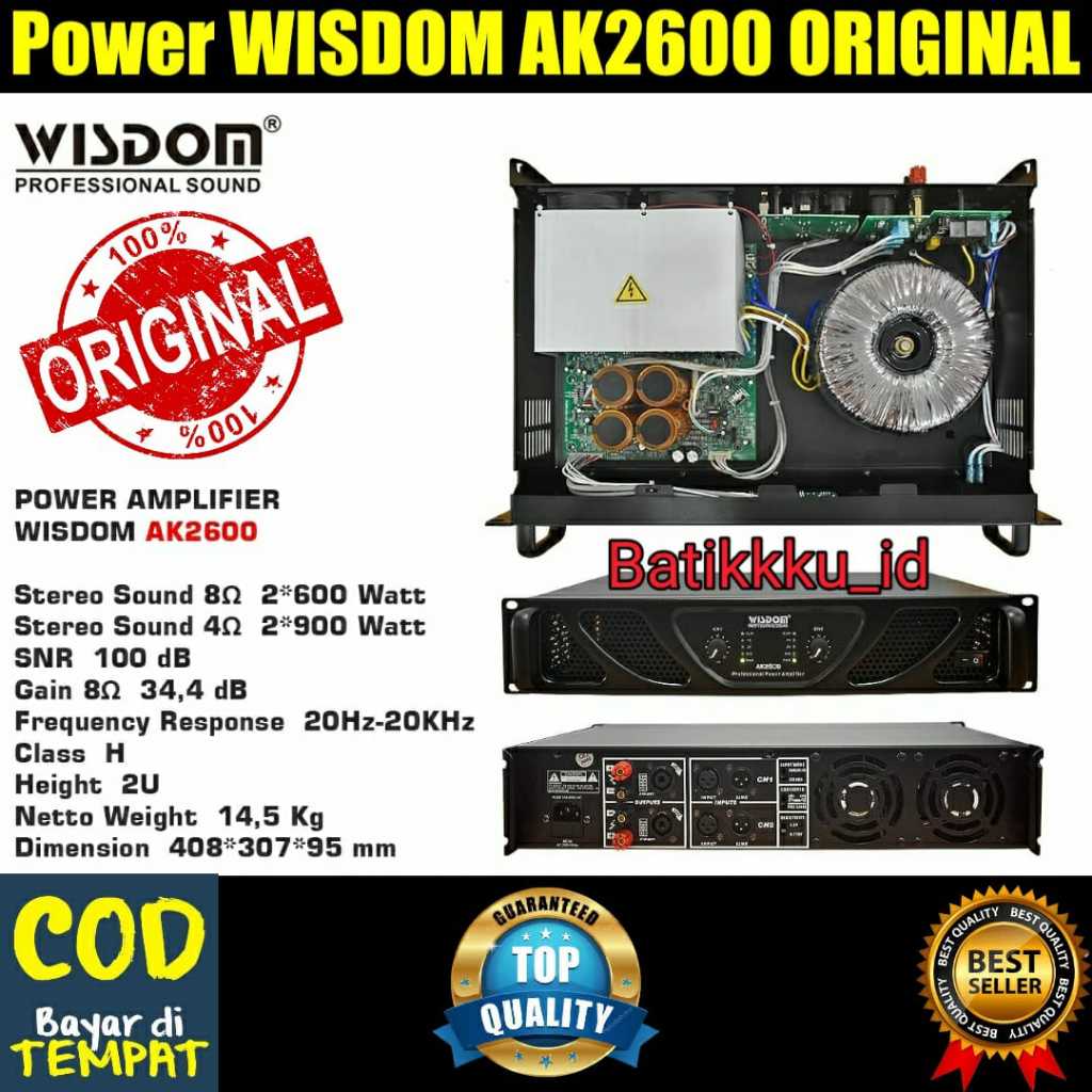 Jual Power WISDOM AK 2600 AK2600 ORIGINAL 2 x 600 WATT CLASS H 2CH ...