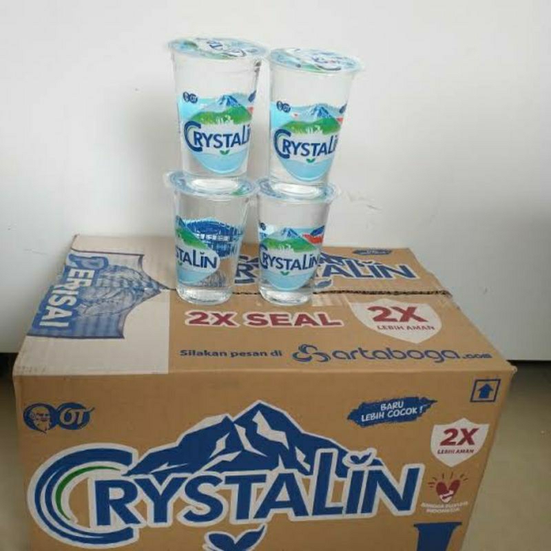 Jual Crystalin Air Mineral 1 Dus isi 48 Crystalline 200 ml Crystaline ...