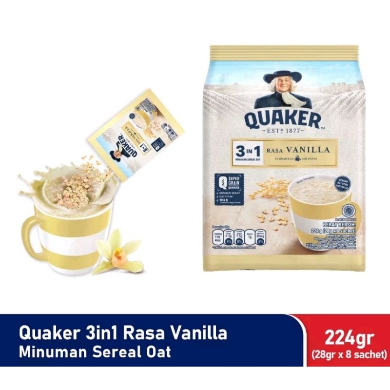 Jual Quaker 3 in 1 Instant Oatmeal Vanilla (1pak) | Shopee Indonesia
