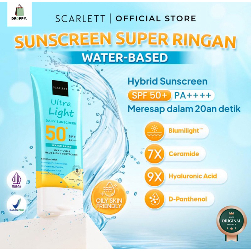 Jual Scarlett Ultra Light Daily Sunscreen SPF 50+ PA++++ | Shopee Indonesia