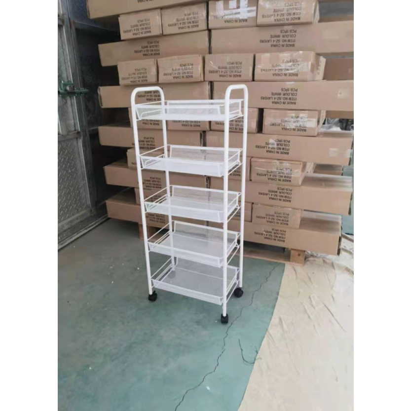 Jual Jual Rak Trolly Roda Tray Wheel Rack 5 Susun A962 - Putih Limited ...