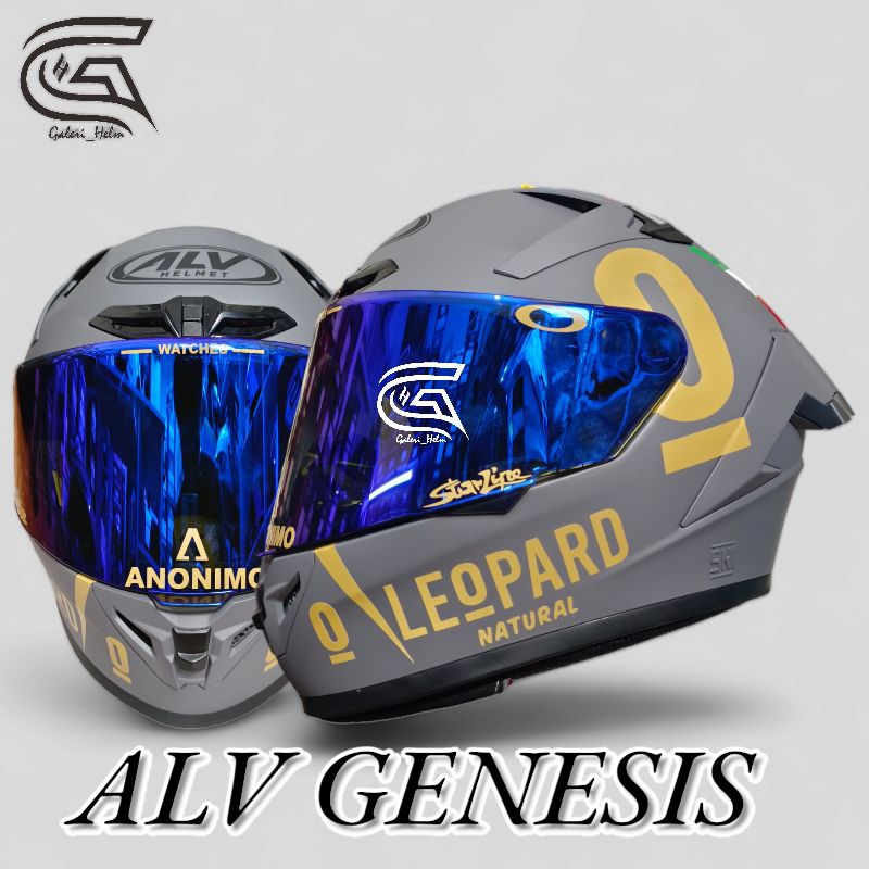 Jual HELM ALV GENESIS STONE GREY DOF LEOPARD GOLD|FULL FACE | Shopee ...
