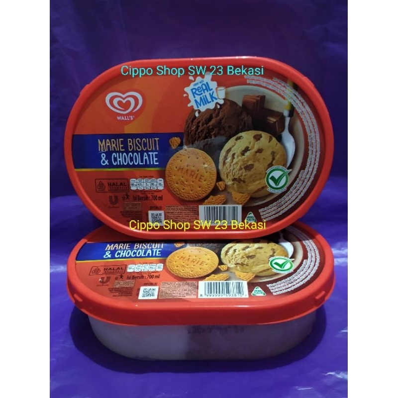 Jual Ice Cream Walls MARIE BISCUIT & CHOCOLATE 700 ml, produk Terbaru ...