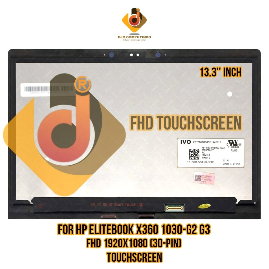 Jual Layar LCD LED HP EliteBook X360 1030 G2 G3 FHD TOUCHSCREEN 13.3 ...