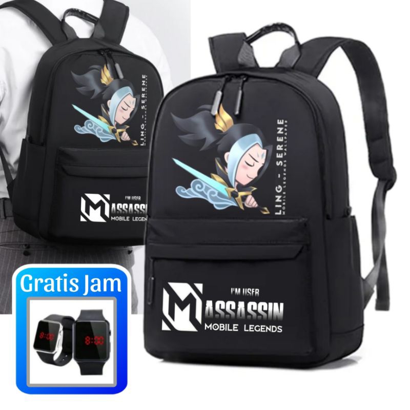 Jual tas ransel anak mobile legend free jam led - tas sekolah anak tk ...