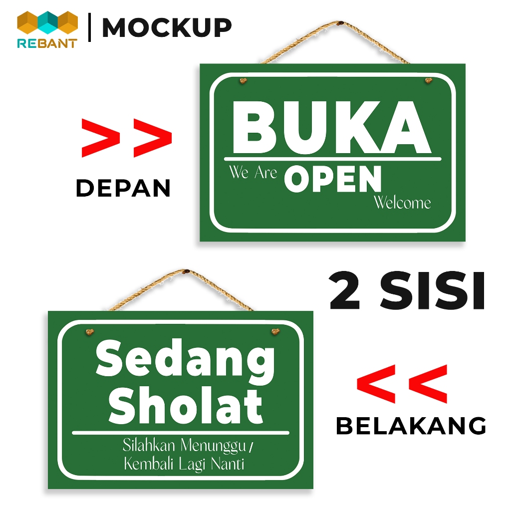 Jual REBANT Hiasan Dinding Buka Sedang Sholat 2 sisi (20x30cm) Pajangan ...