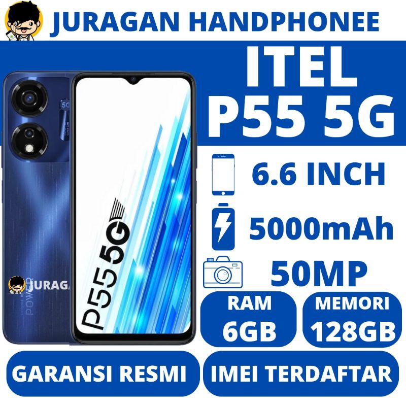 Jual Itel P55 5G Ram 6+6/128GB 6/128GB Hp Baru Garansi Resmi | Shopee ...