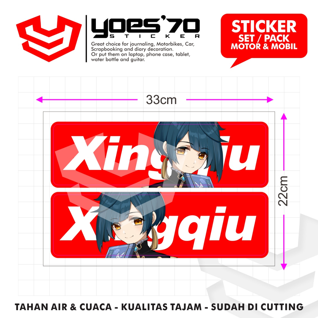 Jual Sticker Anime kiri kanan XINGQIU 30cm | Shopee Indonesia