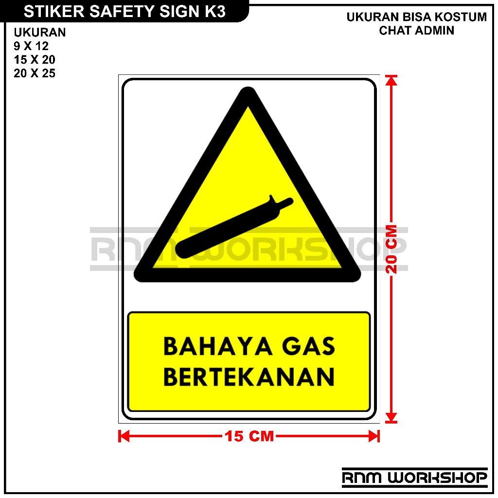 Jual STIKER SAFETY SIGN RAMBU K3 BAHAYA GAS BERTEKANAN | Shopee Indonesia