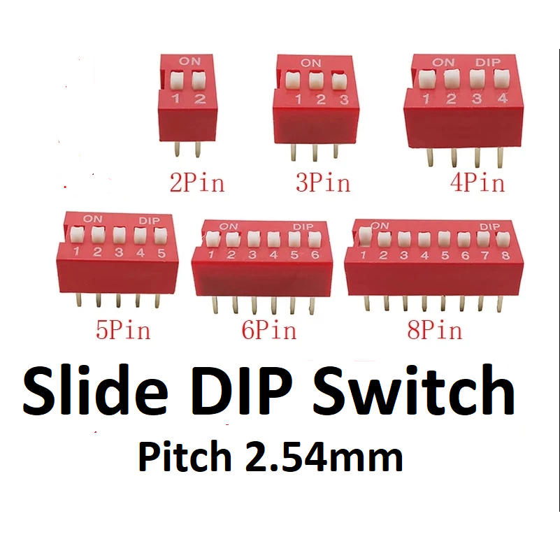 Jual SLIDE Saklar DIP switch 2.54mm 2pin 2 pin 2p 3pin 3 pin 3p 4pin 4 pin 4p 5pin 5 pin 5p 6pin ...