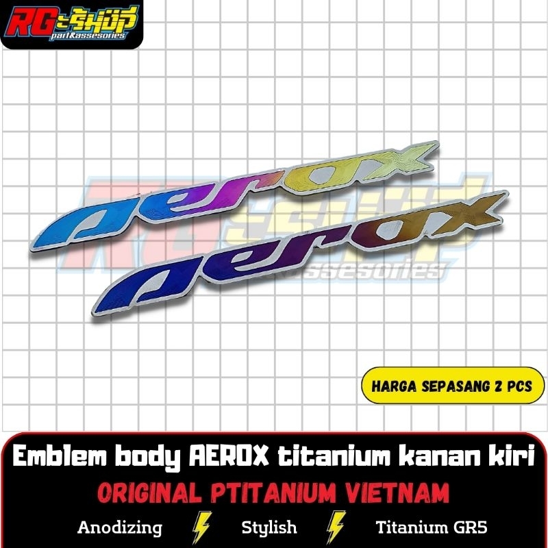 Jual Logo Emblem Body Titan Titanium GR5 Yamaha Aerox Ptitanium Vietnam ...